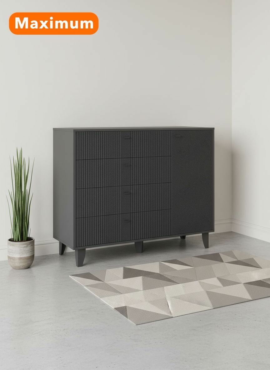 Комод Лофт-13, Антрацит, Гранит