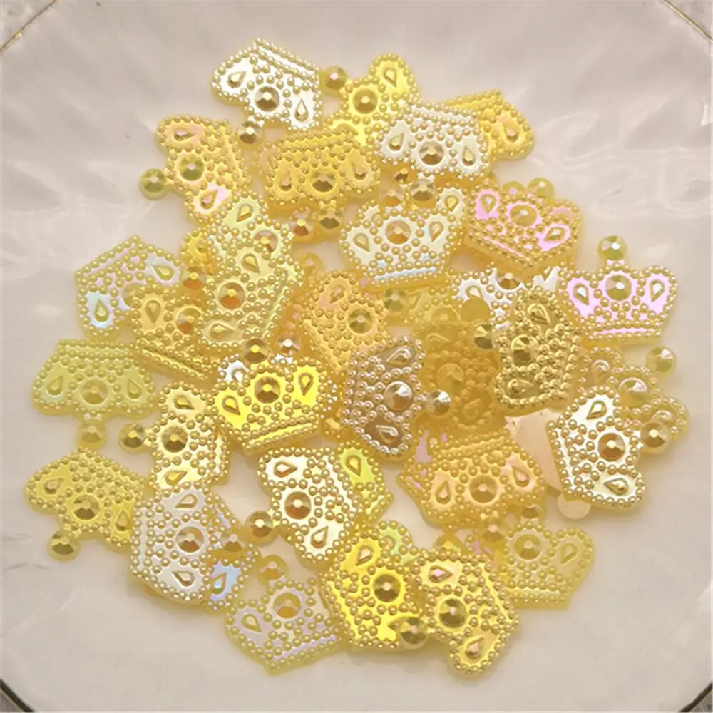 Короны из смолы HAOTUYI, 100 шт, 11х12 мм Желтый, Yellow 100PCS