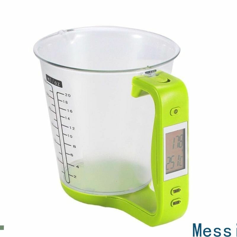 Многофункциональный цифровой электронный LCD дисплей для кухни, мерный стакан на 1000 г/1 г для порошка (светло-зеленый)