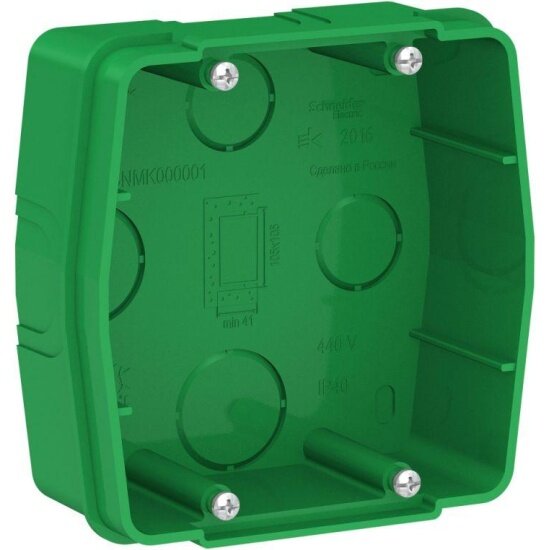 Коробка Systeme Electric (schneider Electric) SCHNEIDER ELECTRIC BLANCA для силовых розеток, Зеленый, BLNMK000001