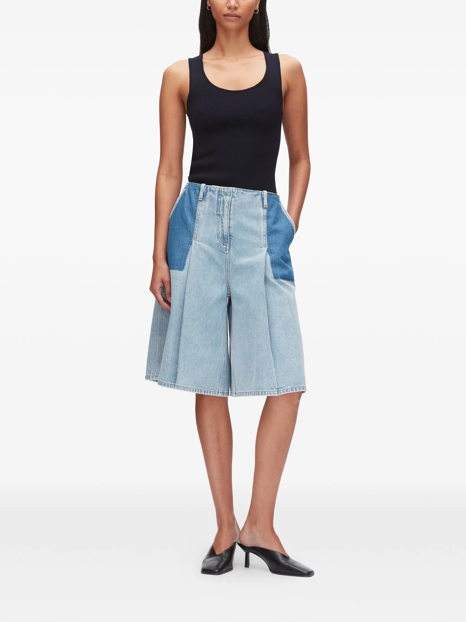 Шорты 3.1 Phillip Lim Patchwork pleat shorts, размер 6 — фото 1