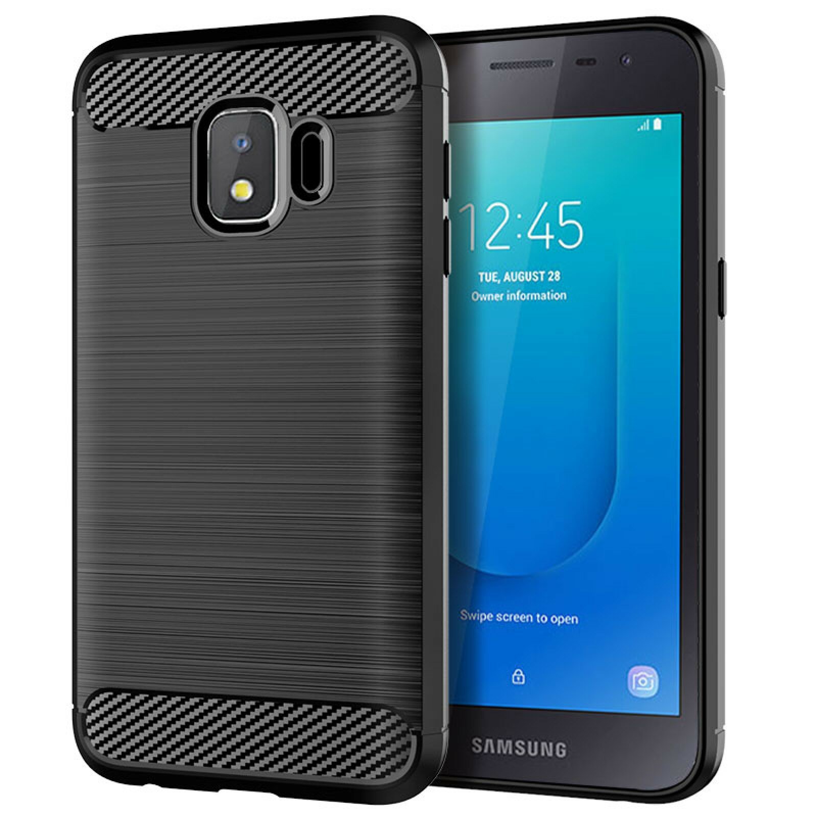 Противоударный чехол-бампер MyPads для Samsung Galaxy J2 Core SM-J260F черный