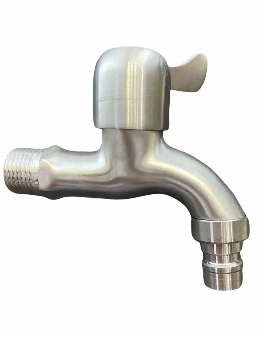 Кран водоразборный Oute T811S-1, нержавеющая сталь, латунь, серебристый, для воды