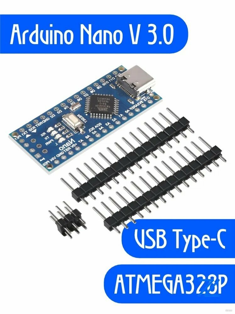 Мини / Type-C / Micro USB Nano 3.0 С загрузчиком совместимый Nano контроллер для arduino CH340 USB драйвер 16Mhz ATMEGA328P (не запаяна гребенка).