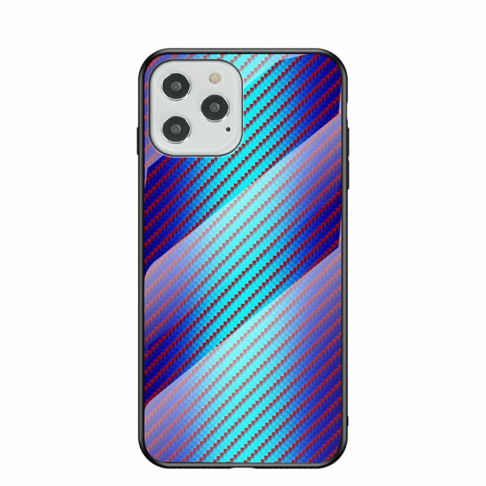 Чехол-бампер MyPads для iPhone 12 Pro Max синий градиент из закаленного стекла