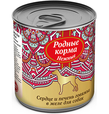 В желе консервы для собак сердце и печень говяжьи (цена за упаковку) 240г х 6 шт