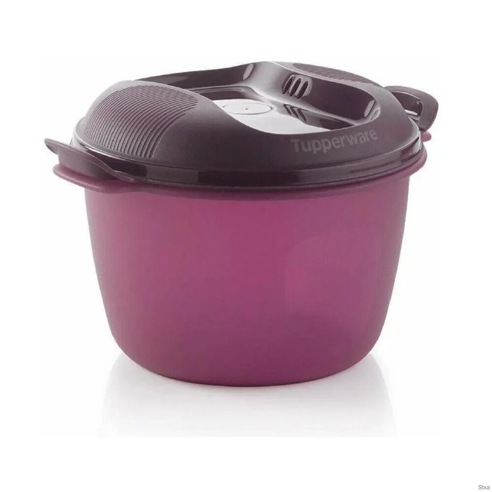 Tupperware Контейнер пищевой для СВЧ белый и красный с крышкой для еды 356г — фото 1