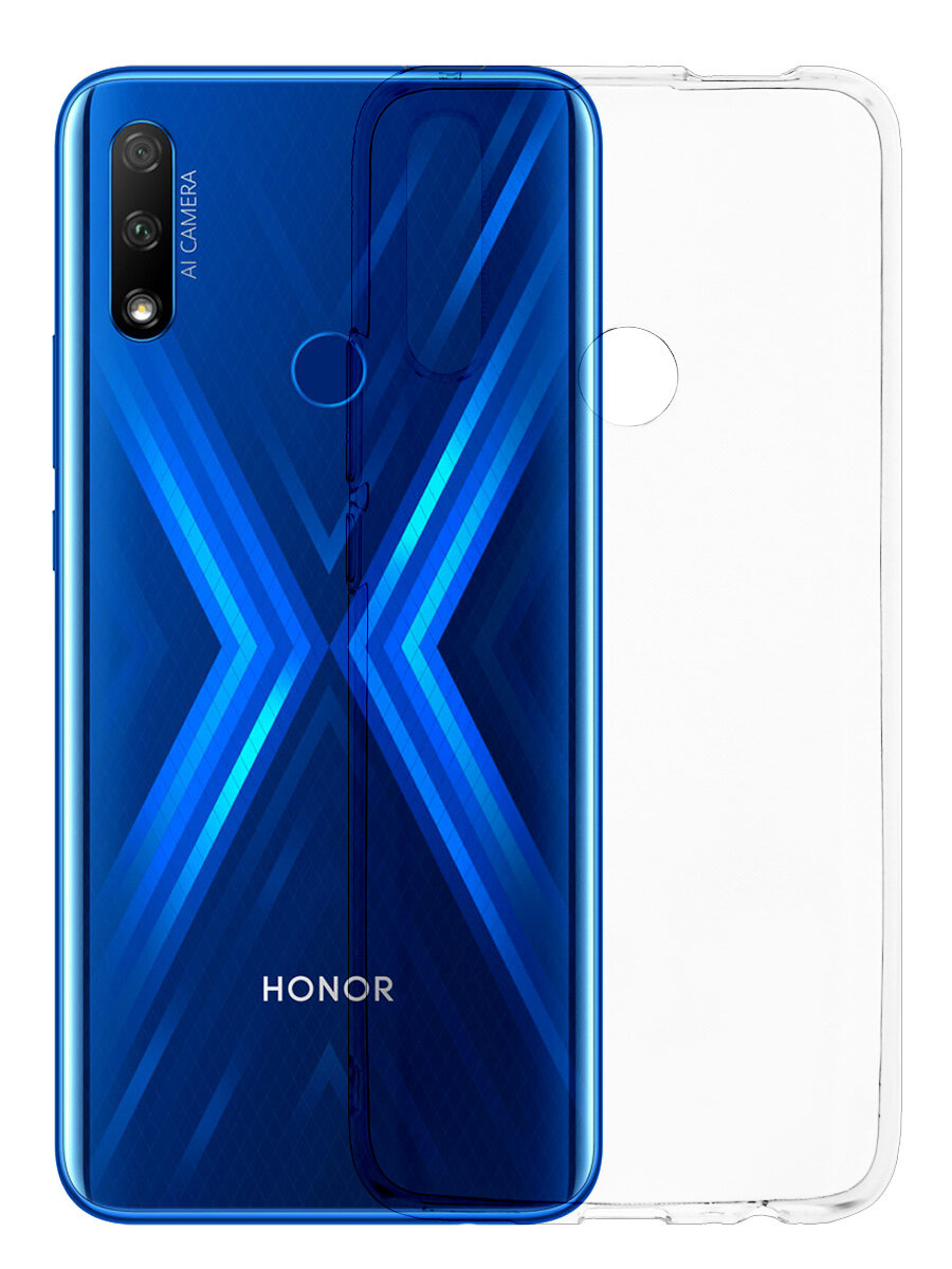 Чехол для Honor 9X / 9X Premium силиконовый прозрачный глянцевый / защита камеры