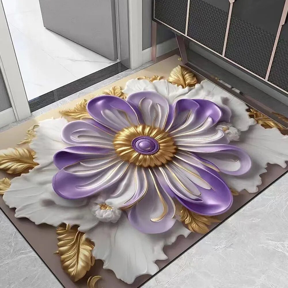 Коврик для туалета с 3D-эффектом, 80x120 см, полиэфирное волокно, эко-стиль