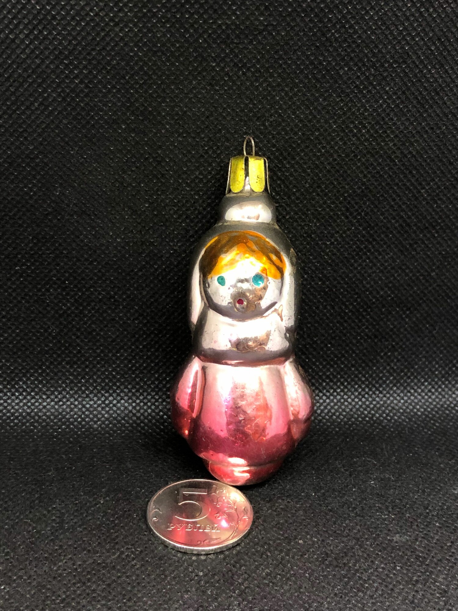 Елочная игрушка СССР девочка Настенька из Морозко стекло # 4