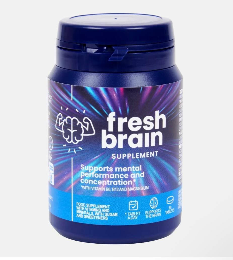 Fresh Brain Комплекс для памяти и работы мозга с витаминами B6, B12 и магнием 60 шт