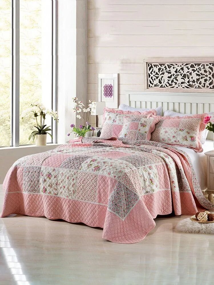 AiWinsure Покрывало patchwork quilts, Хлопок с размерами: 230 см х 250 см