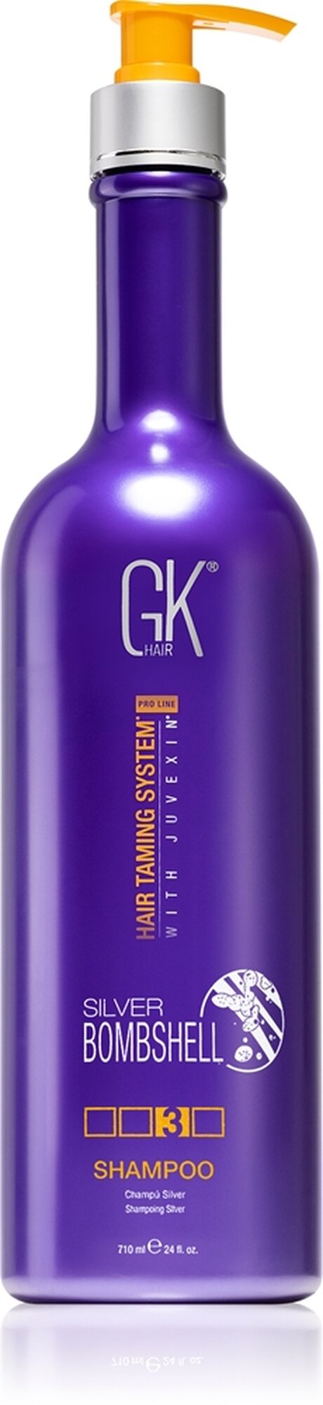 GKhair Мягкий Шампунь для светлых волос, шампунь, нейтрализующий рыжие оттенки Silver Bombshell 710 мл