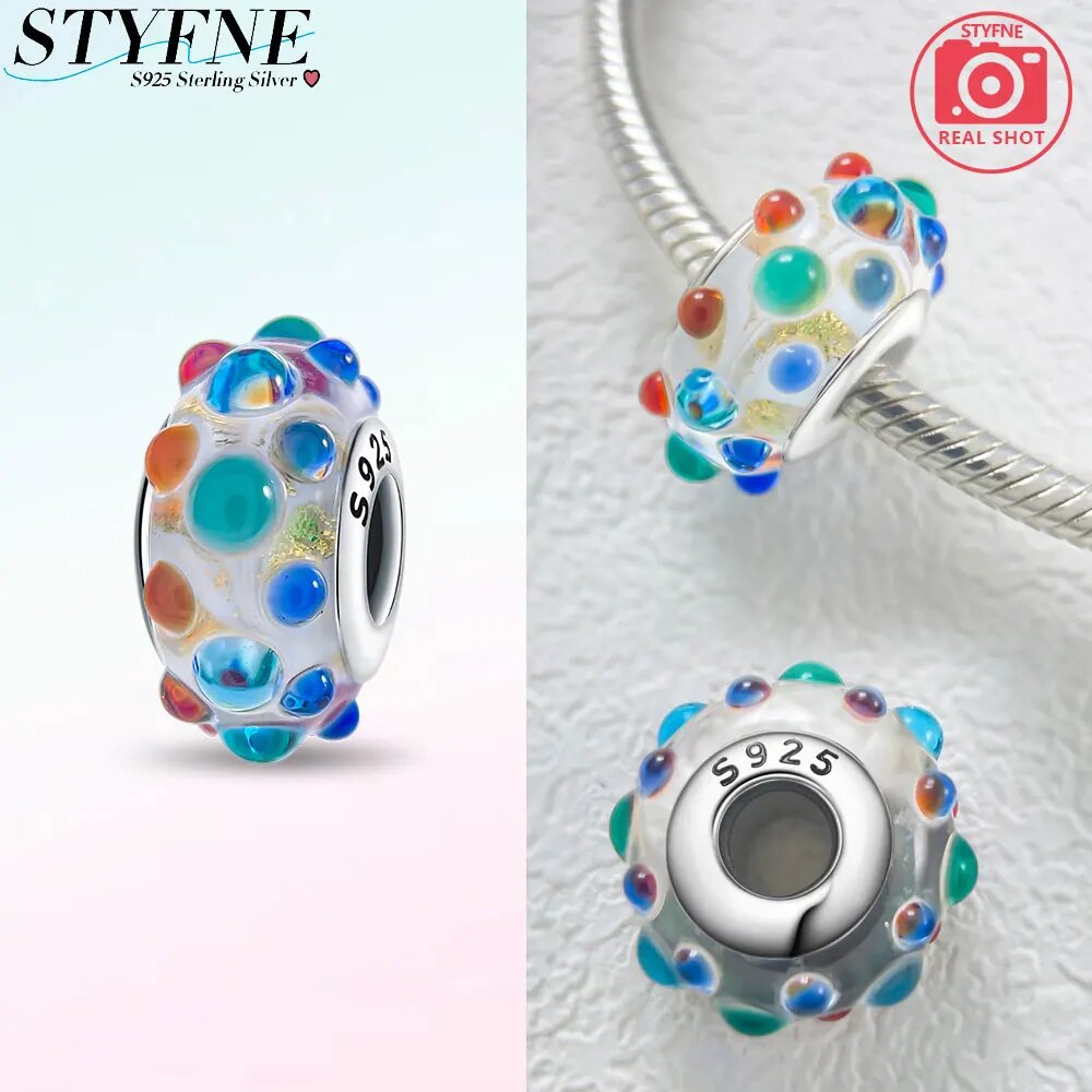 Бусина STYFNE 925 серебро, муранское стекло, HLC0099