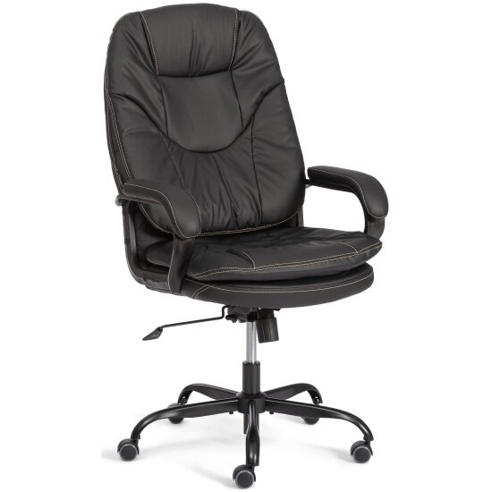Кресло Tetchair COMFORT Lux (22) metalBL кож/зам, черный, 36-6