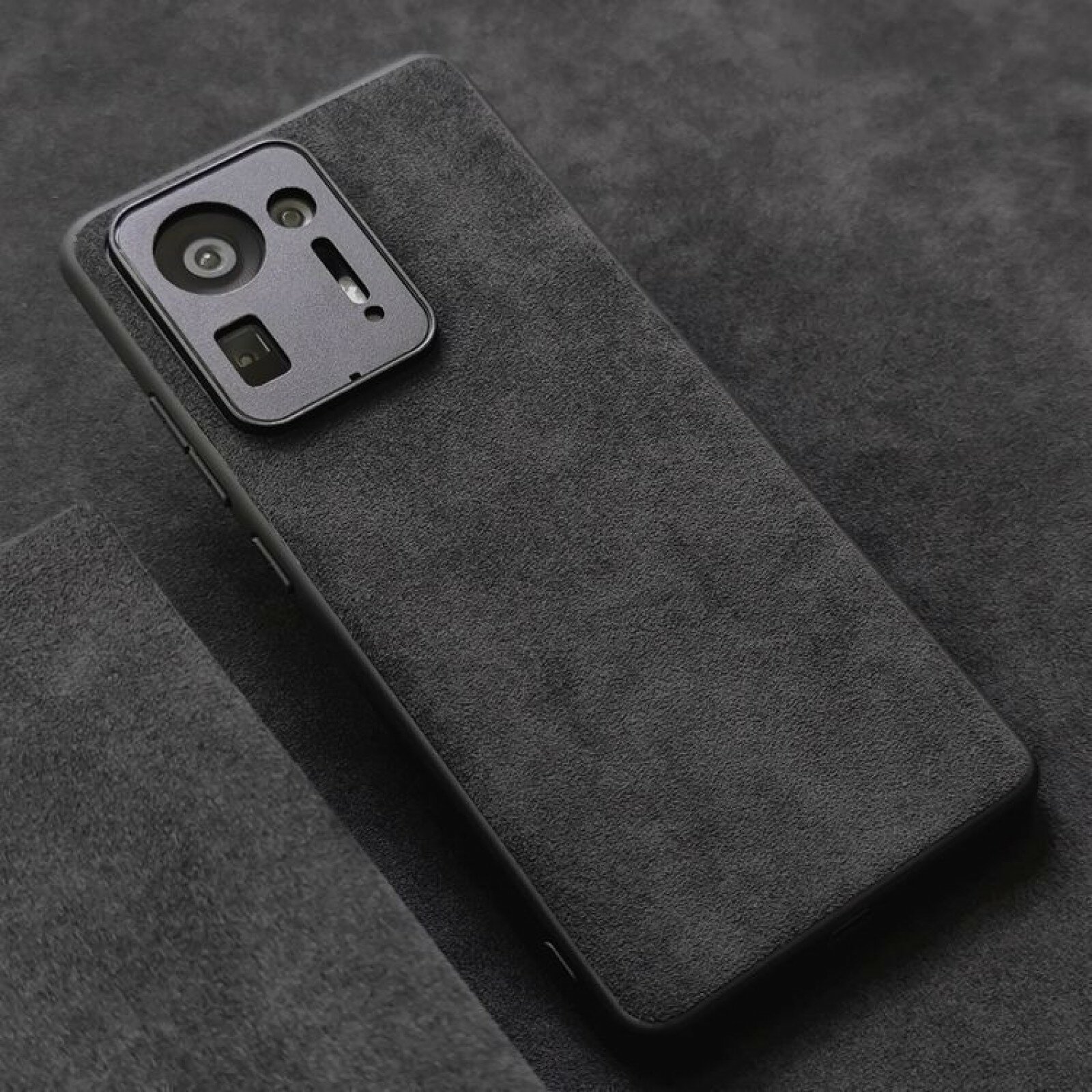 Защитный чехол MyPads из натуральной итальянской Alcantara кожи для Xiaomi Mix 4, темно-серый