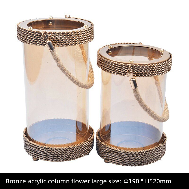 Ваза из медного акрила-колонна большого размера современный декоративный акцент для дома