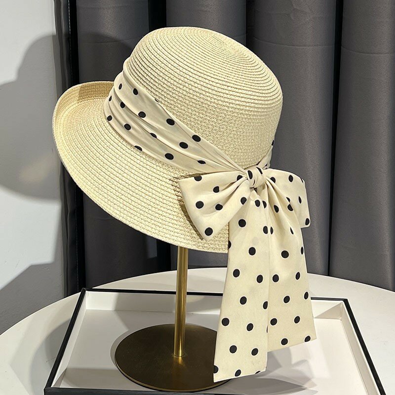 Приморская пляжная шляпа, кружевная соломенная шляпа, женская летняя соломенная шляпа с зонтиком, рыбацкая шляпа с большими полями, в стиле отпуска