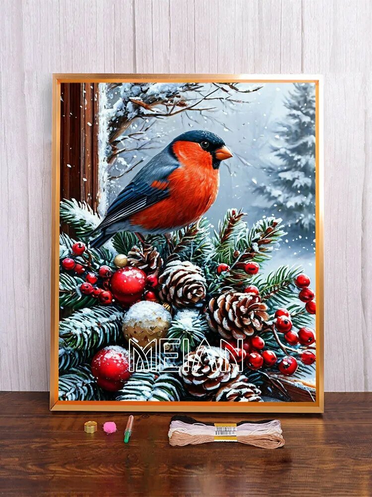 MEIAN Набор для вышивания,30x40CM, Чистый холст с сеткой 14CT,40 цветов