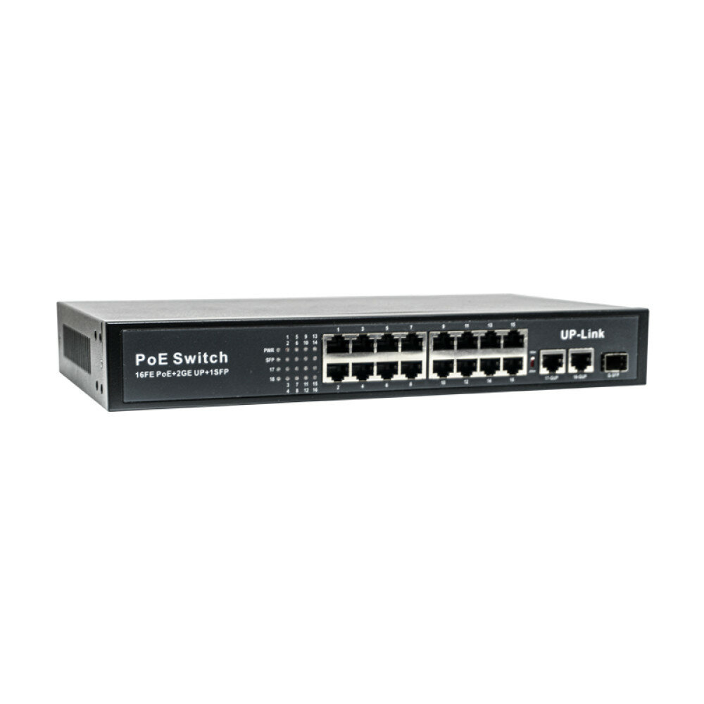 Коммутатор PoE EL S-19/16PA, 16 PoE портов 10/100Мбит/с, 3 Uplink порта 1000Мбит/с RJ-45, SFP, 200Вт