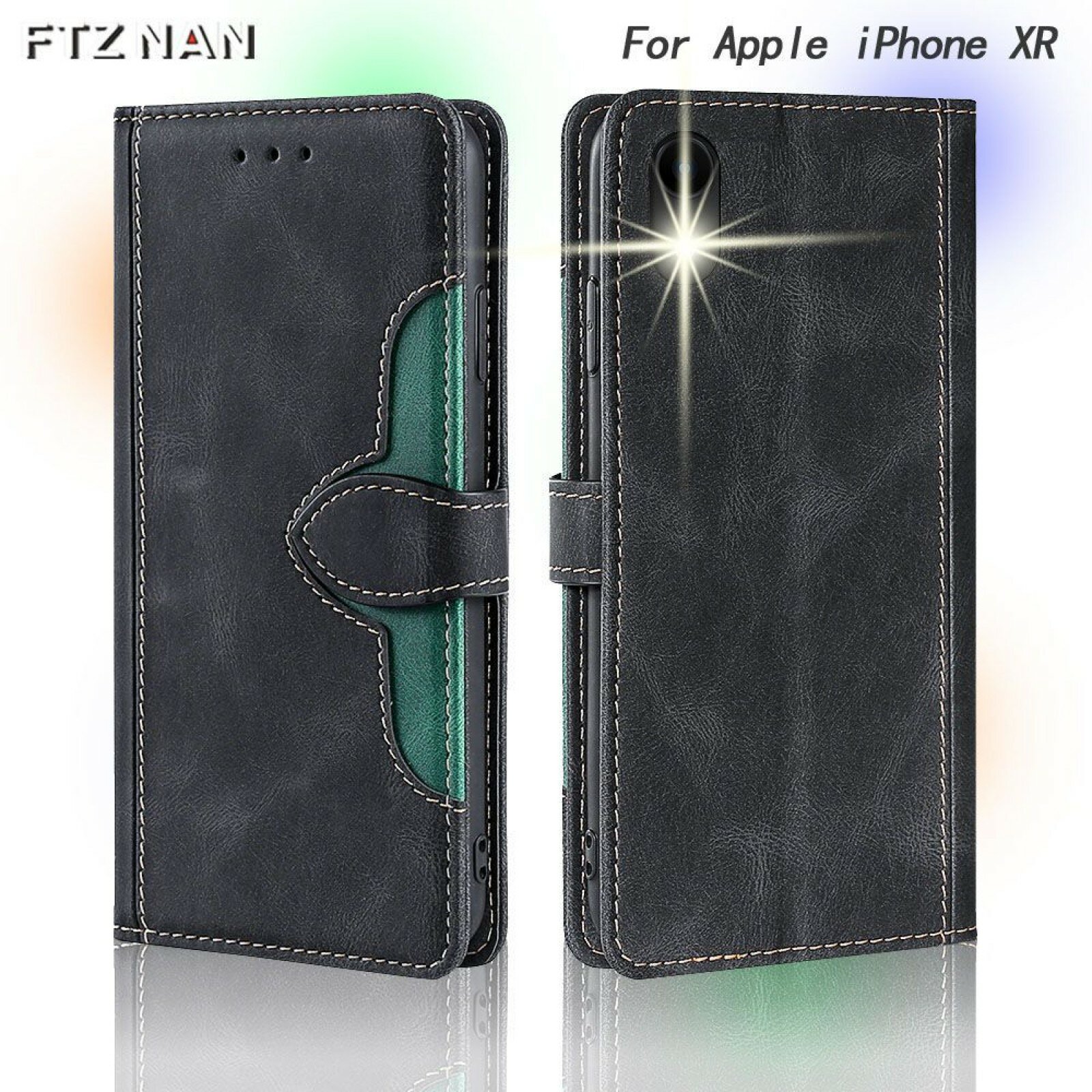 Противоударный кожаный чехол-книжка MyPads для Apple iPhone XR с магнитным креплением