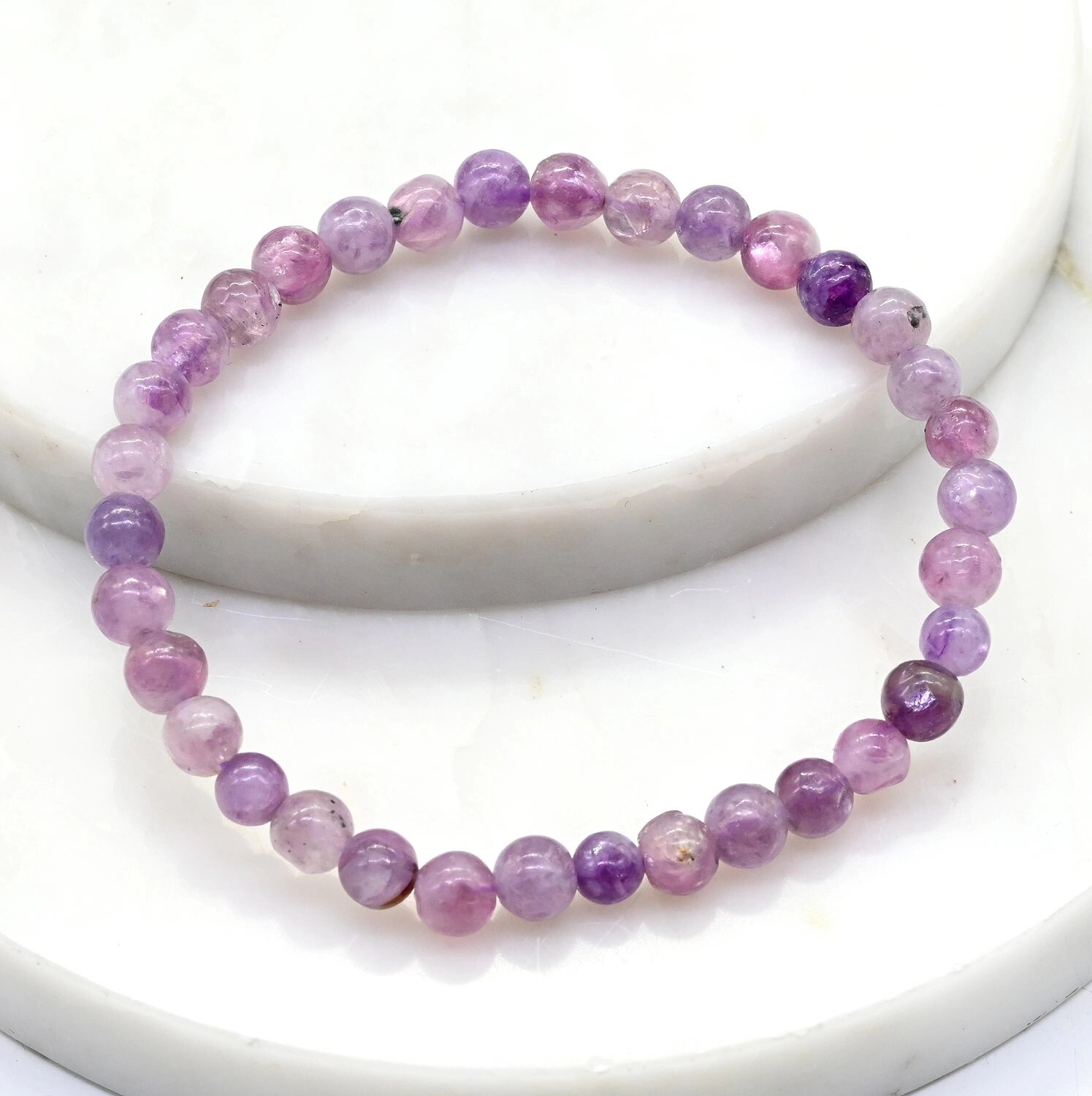 Браслет из лепидолита шарик 5мм, 8г .