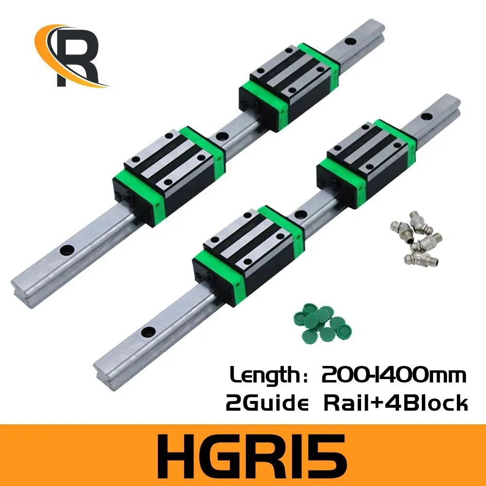 Квадратная линейная направляющая,2шт HGR15/HGR20 300-1400 мм + 4шт HGH15CA/HGH20CA