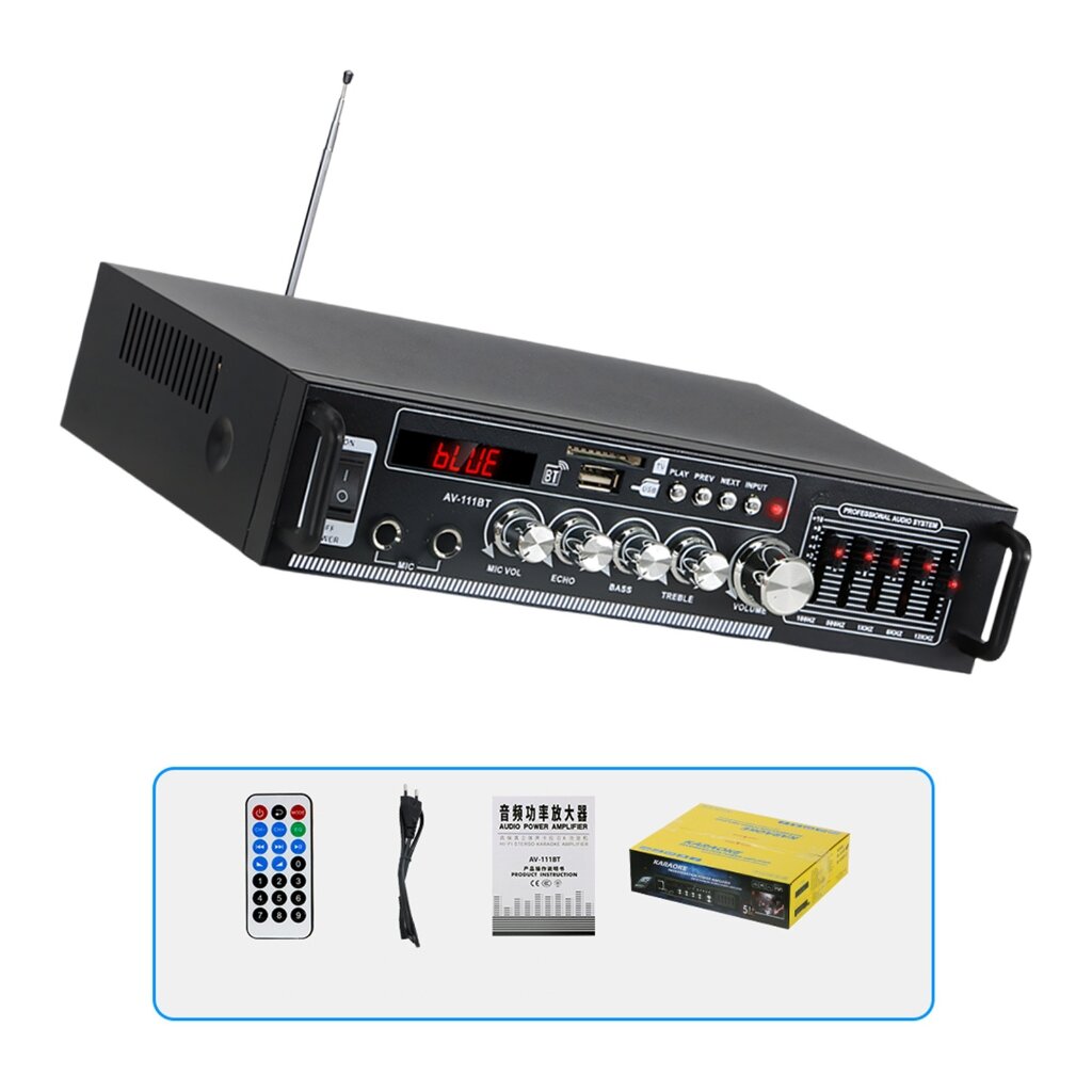 Домашний Усилитель-Приемник С Регулируемыми Эквалайзерами И Радиоприемником 87,5-108 МГц