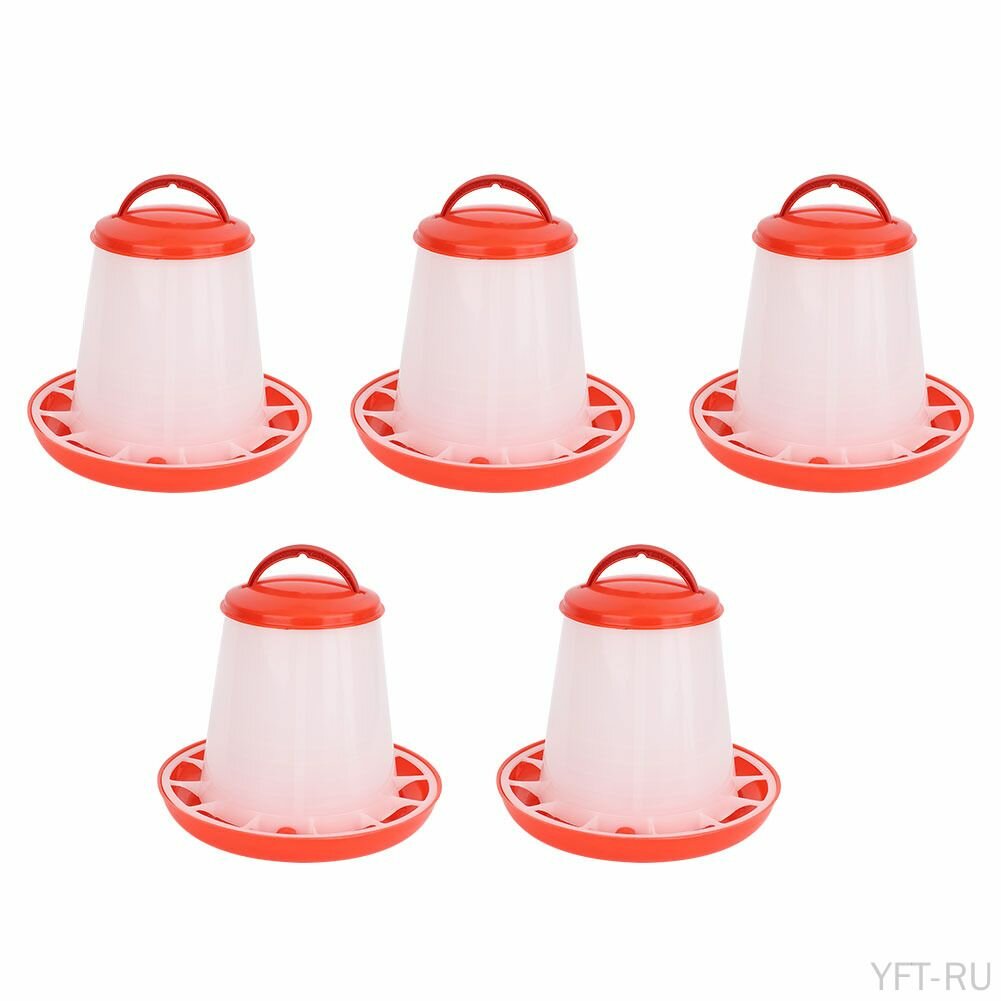 Автоматическая поилка и кормушка для кур и домашней птицы из нетоксичного пластика с эргономичной ручкой для быстрой заправки, подходящая для небольших ферм