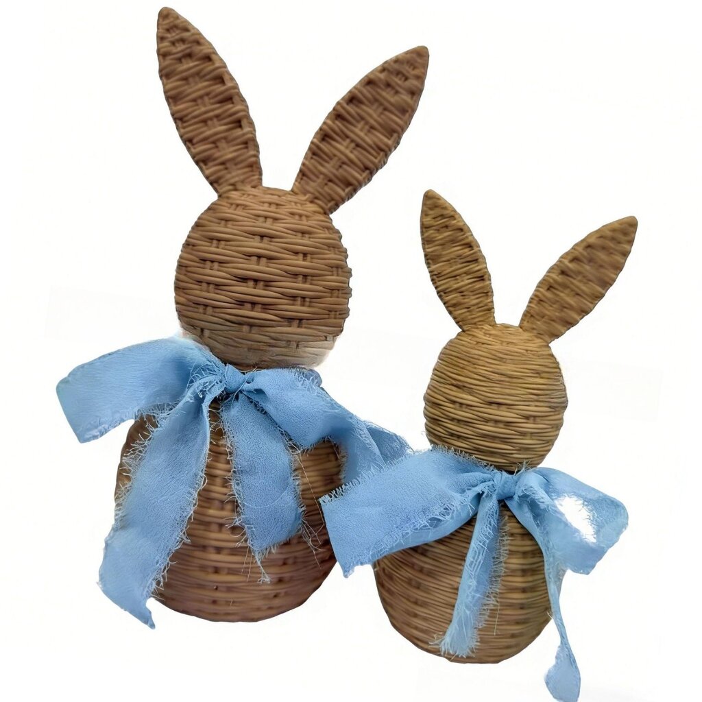 2 части пасхального украшения имитация ротангового кролика украшение домашнего рабочего стола decoration-синий