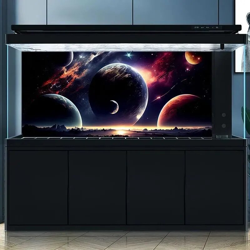 Фон для аквариума Космос 40x80см для аквариума, задний фон, яркий