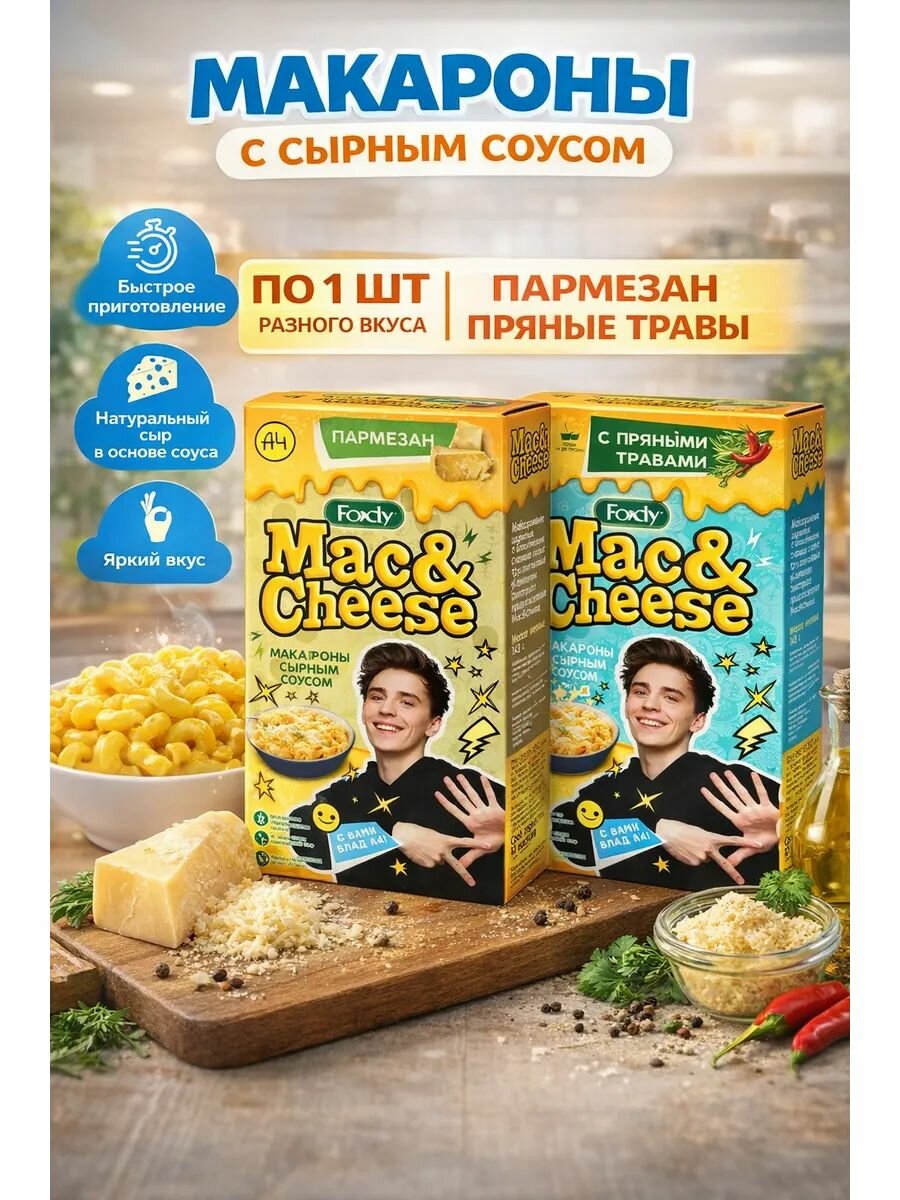 Макароны Mac&Cheese 2 вкуса