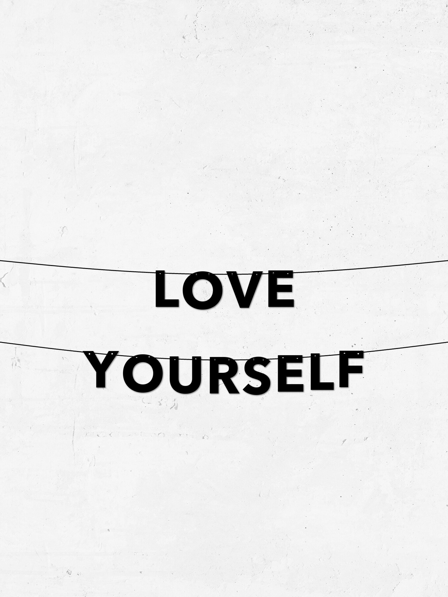 Гирлянда Love Yourself из букв для интерьера, 10 см, долговечный материал и лёгкое крепление