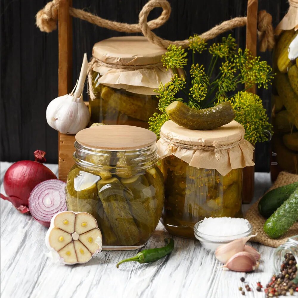 Крышка для банки бамбуковая 15.91 см х 15.61 см для солений