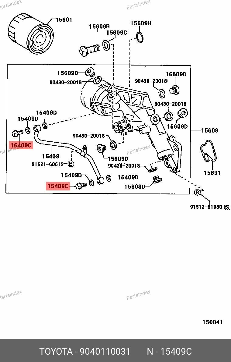 Крепеж, TOYOTA 9040110031