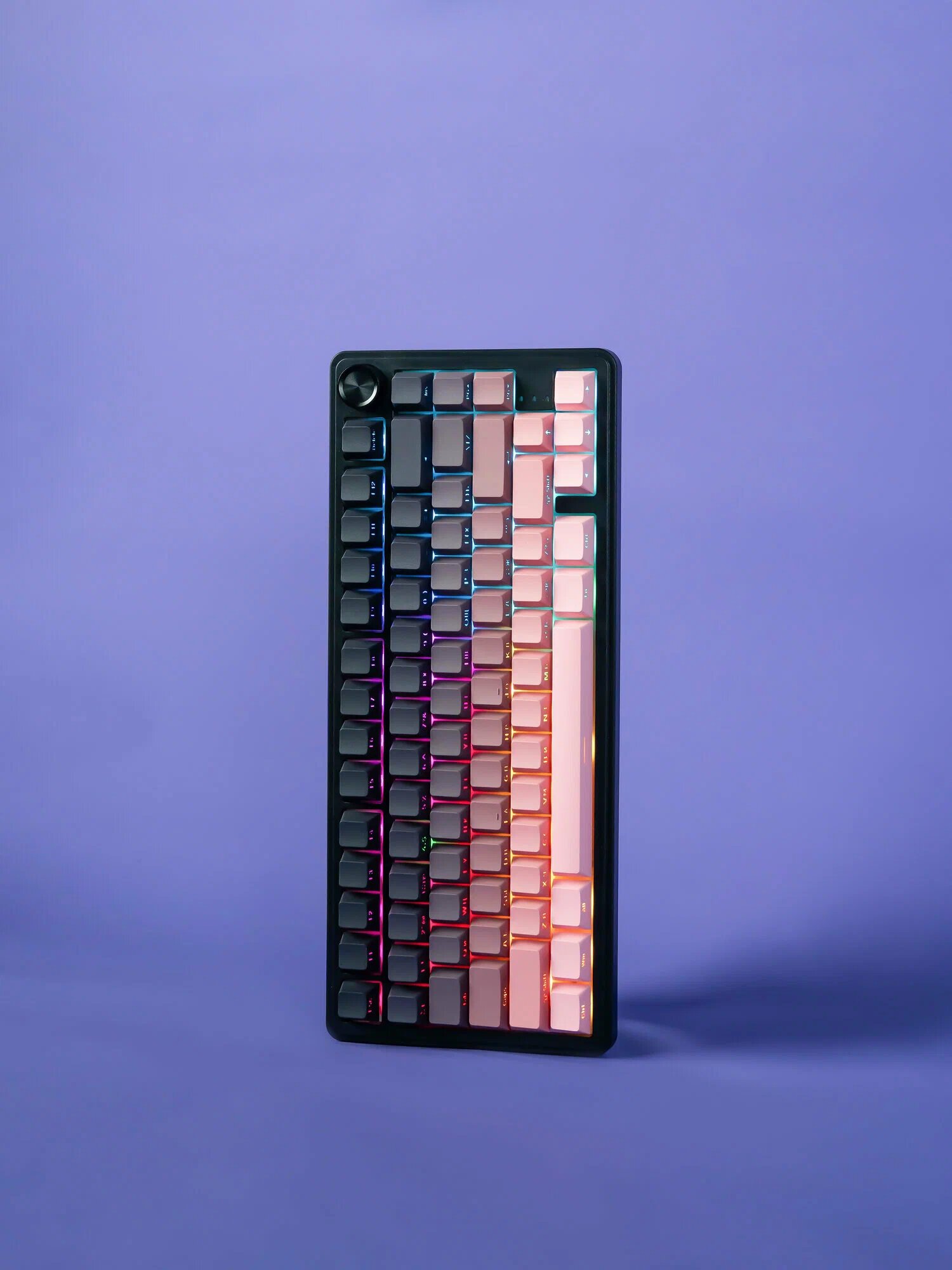 Набор кейкапов, боковые символы (английские/русские), 126 клавиш, градиент чёрный-розовый