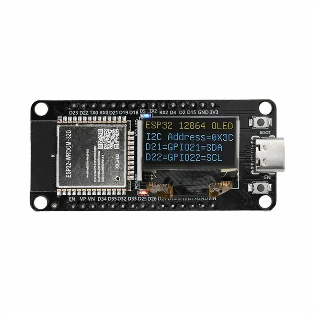 ESP32 ESP-WROOM-32D WIFI Bluetooth макетная плата CH340 с 0,96 OLED экраном желтый синий дисплей Type-C