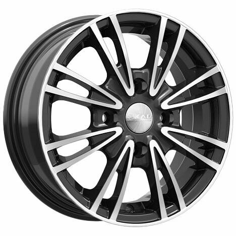 Диск автомобильный литой СКАД Пантера 14x5.5 4x98 et39 dia58.6 Чёрный глянцевый с полированной лицевой частью