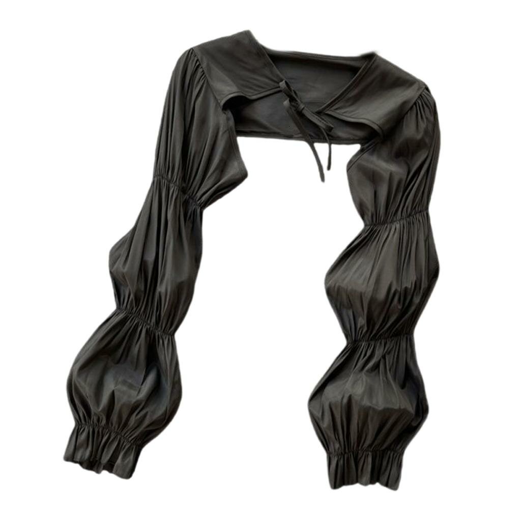 Тонкий солнцезащитный шарф-пончо для женщин, Черный - L