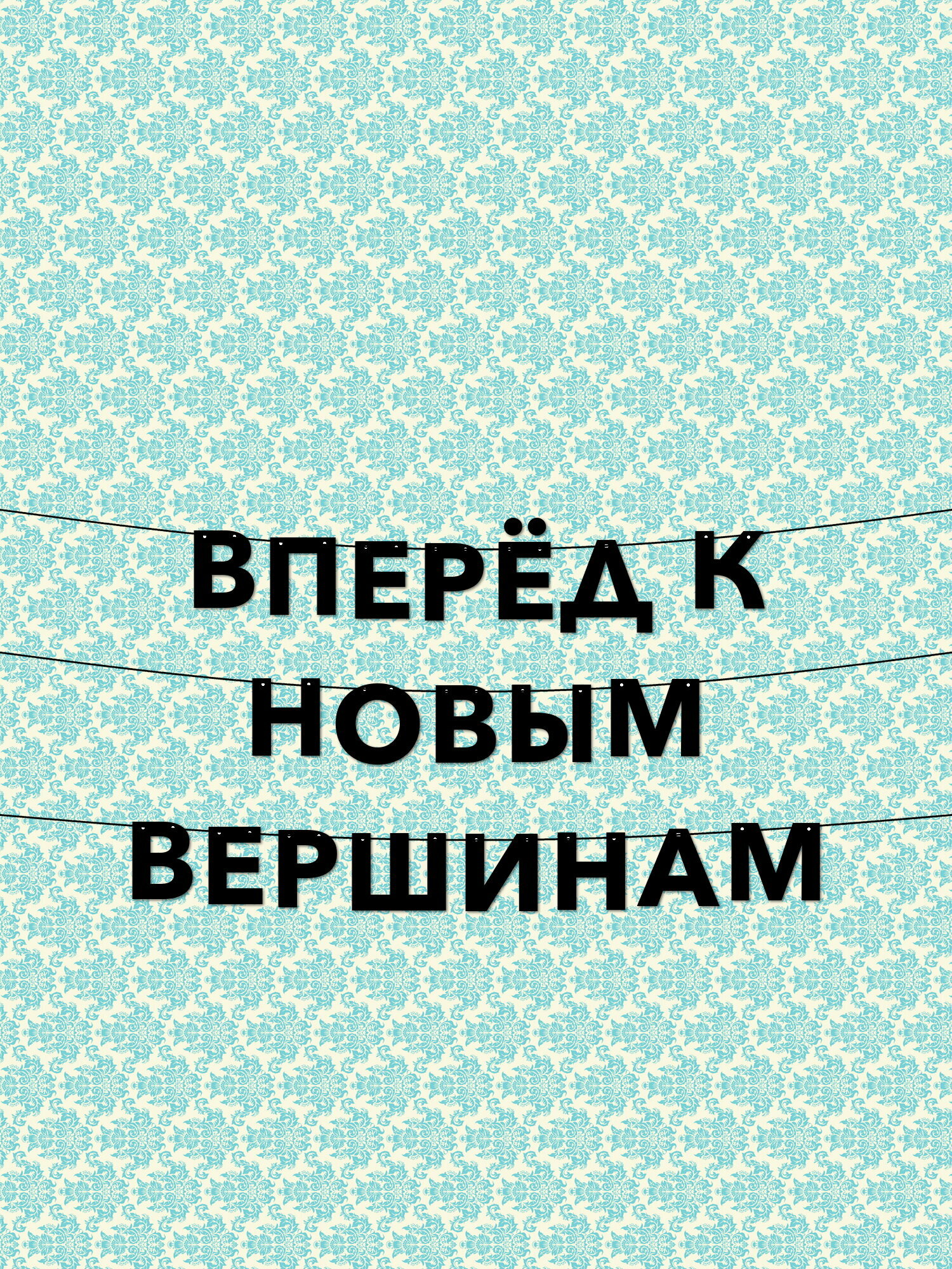 Гирлянда с надписью Вперёд к новым вершинам - для праздников и событий, гирлянда с буквами на веревке, высота букв 10 см, толщина букв 1 мм, долговечный материал.