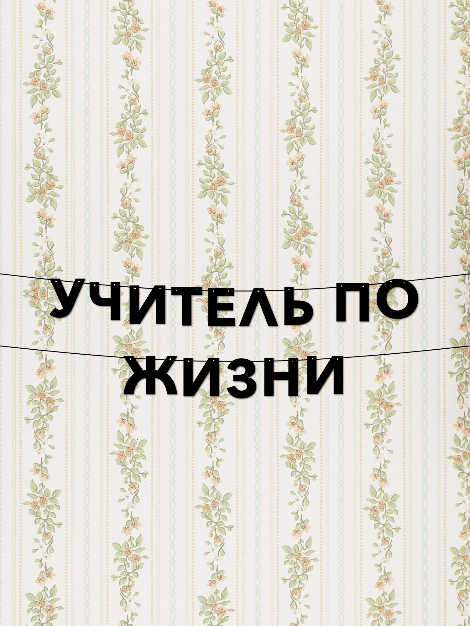 Гирлянда-растяжка 'Учитель по жизни' - Уникальное украшение интерьера и декор для комнаты, высота букв 10 см, толщина букв 1 мм, идеальна для создания уютной атмосферы.