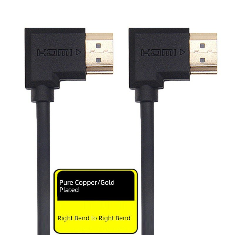 Золотое покрытие HDMI правый к правому изгибу кабель, 0.3м, чистая медь для компьютерных дисплеев