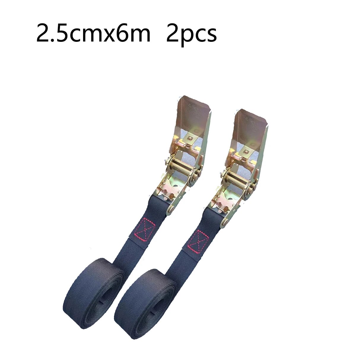 2шт. Ремень для крепления груза 2.5см x 6м, черный