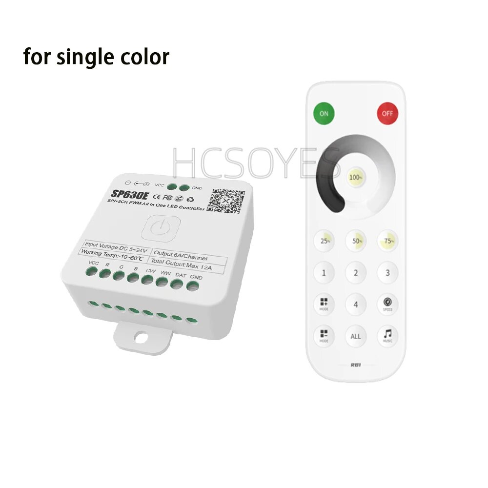 HCSOYES SP630E RGB контроллер для одноцветных светодиодов