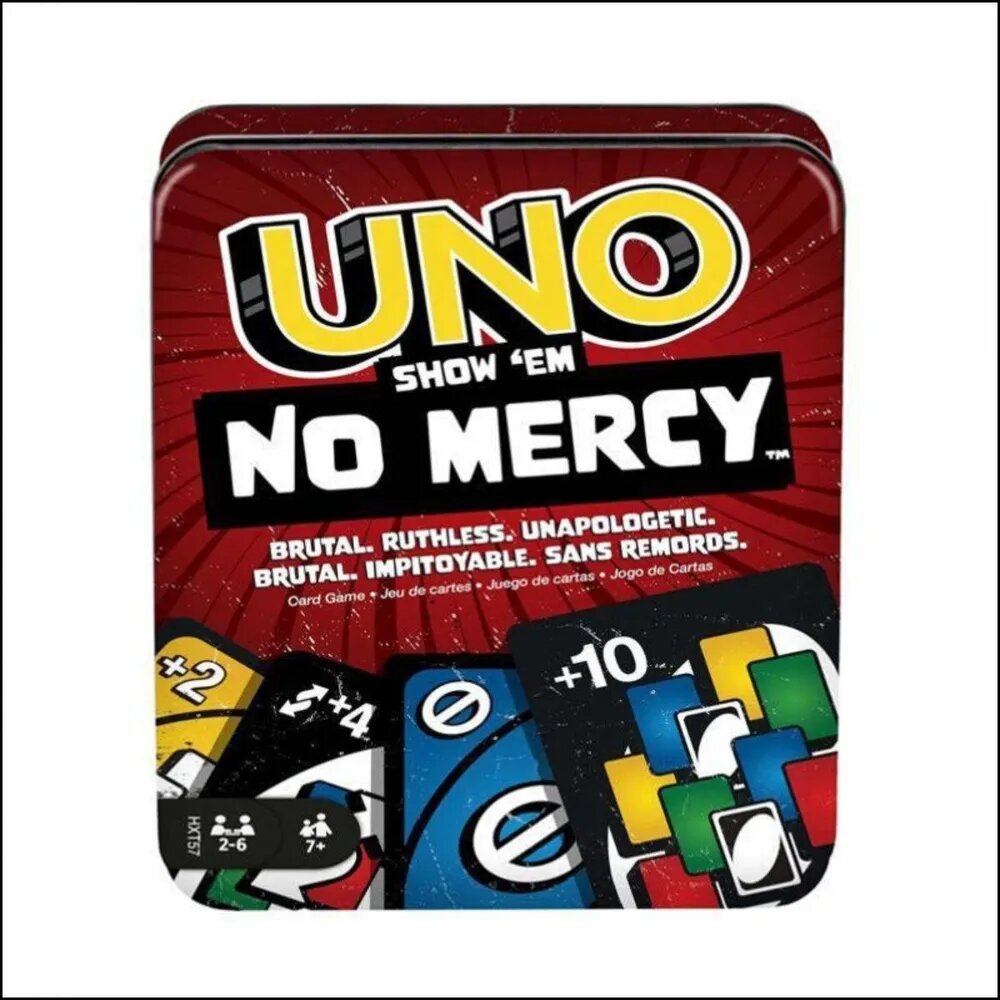 Металлическая коробка Настольная карточная игра UNO No mercy Новая версия игры для всей семьиНовый