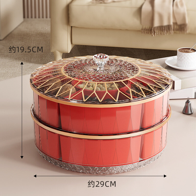 Фруктовая тарелка, высококачественная коробка для закусок и конфет, вращающийся отсек, съемная, моющаяся, простая модная коробка для хранения сухофруктов