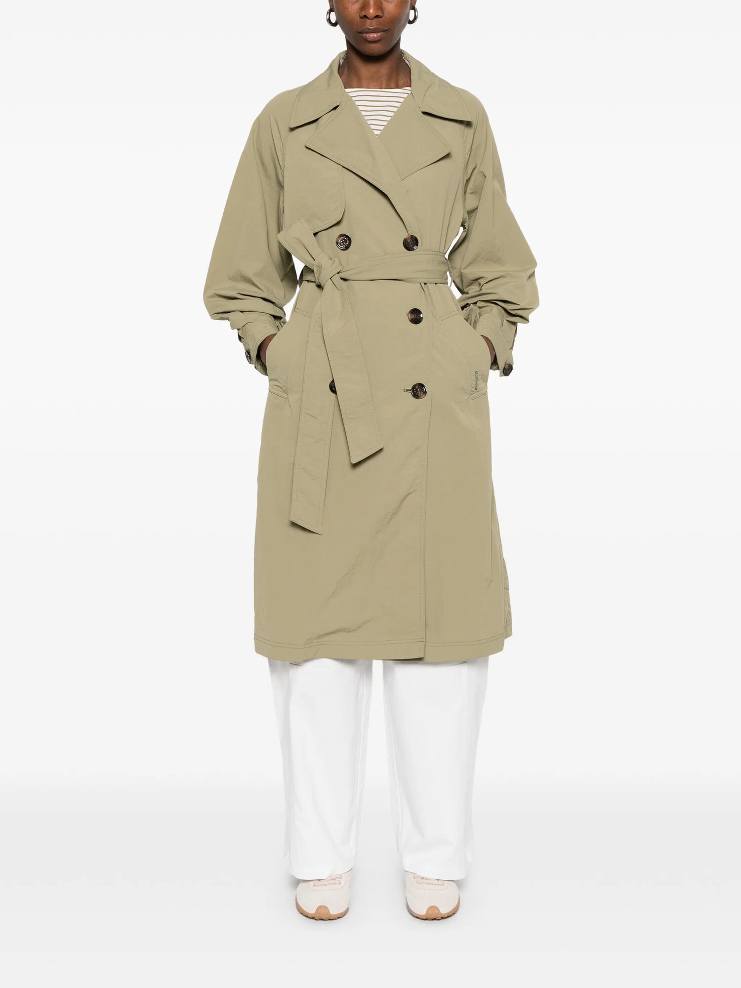 Пальто Barbour Layla trench coat, размер 12, зеленый, — фото 1