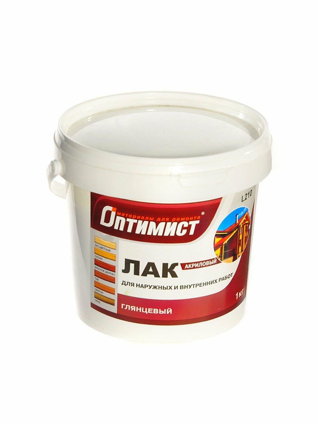 Лак акриловый Оптимист L210 глянцевый бесцветный 0.9 кг для внутренних и наружных работ — надежное покрытие для ремонта