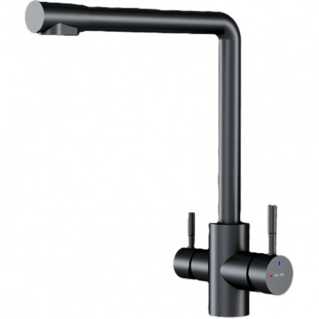 Смеситель для кухни с L-изливом с каналом для питьевой воды AM.PM X-Joy SF85B05722, черный