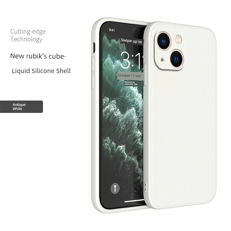 Ультратонкий силиконовый чехол для iPhone 13 mini в античном белом цвете - премиум чехол